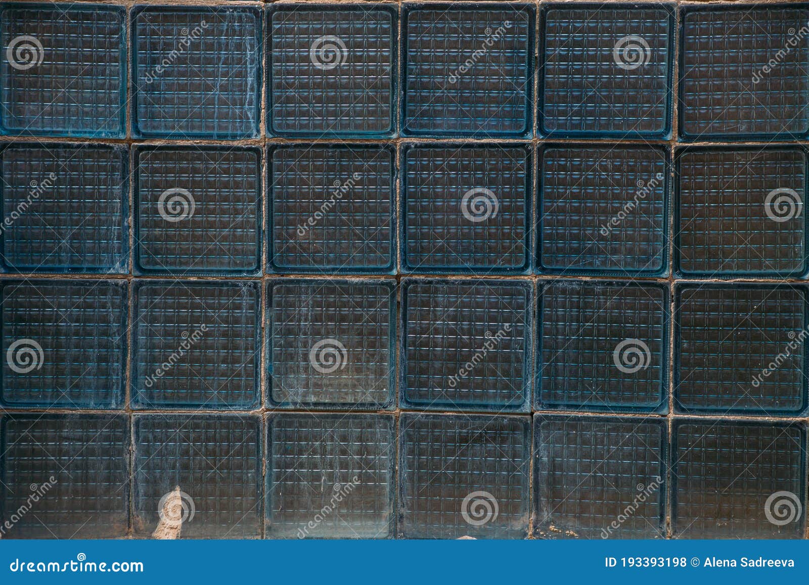 Repeating Texture, Pattern of Blue Glass Windows on an Abandoned ...
