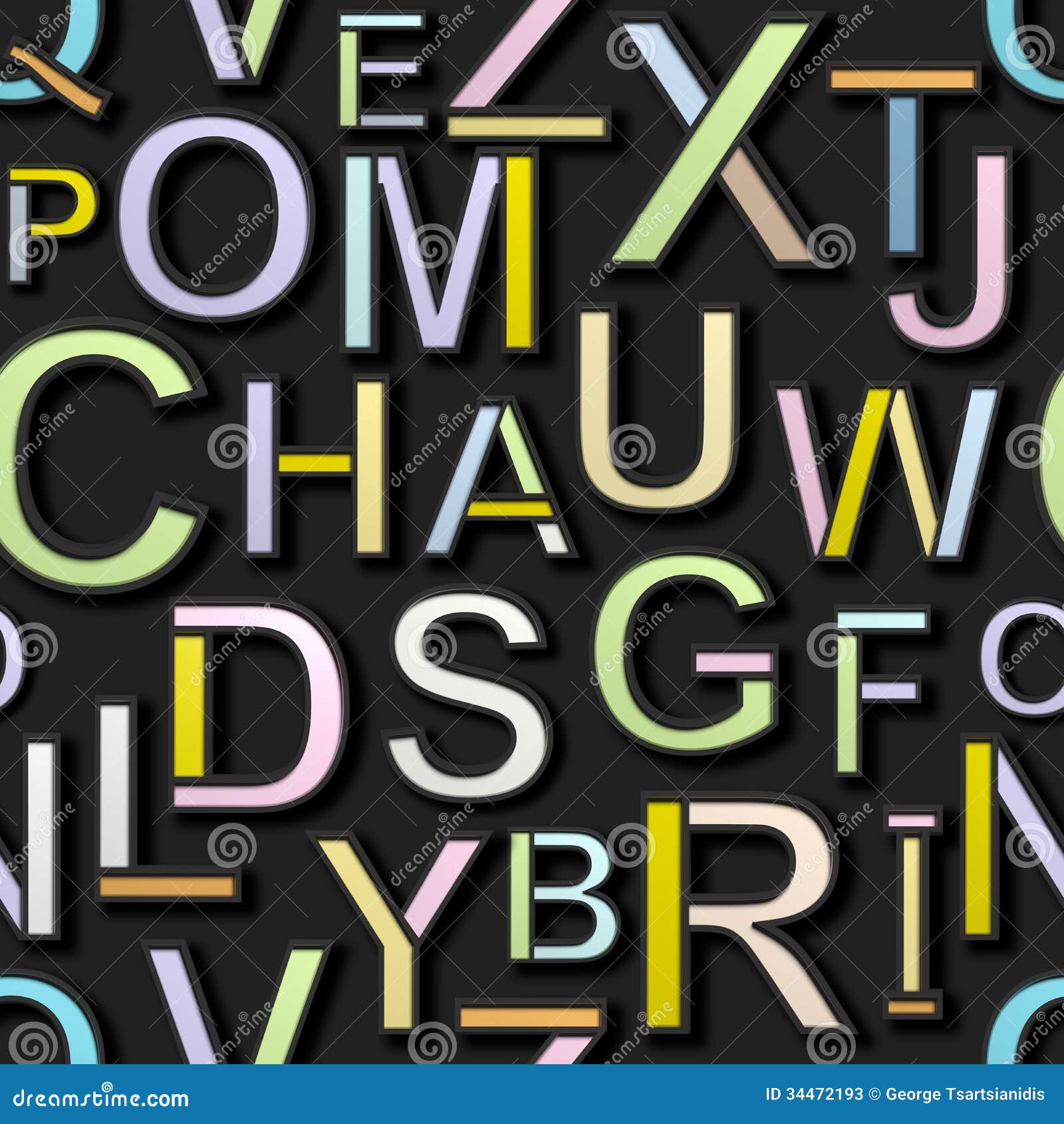 Repeating Texture With White 3d Letters Royalty-Free Stock Photo ...