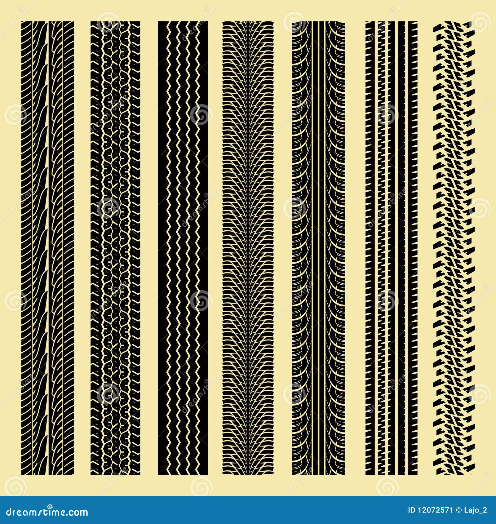 Repeating Tire Track Collection Stock Illustration - Illustration of ...