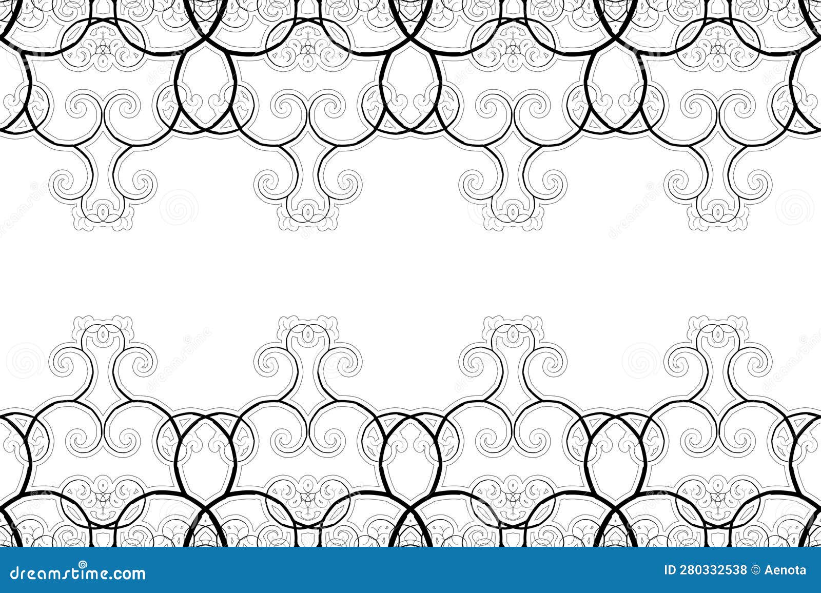 Repeating Vector Curl Borders Stock Vector - Illustration of bent ...