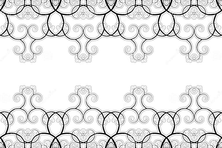 Repeating Vector Curl Borders Stock Vector - Illustration of bent ...