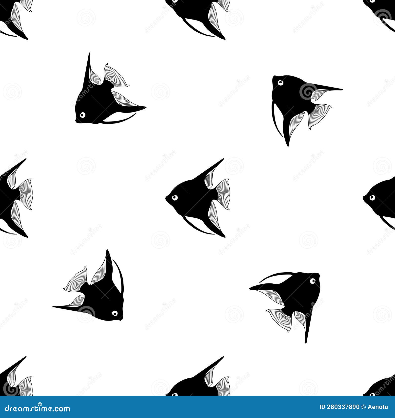 Repeating Vector Pattern with Aquarium Fish Angelfish Stock Vector ...