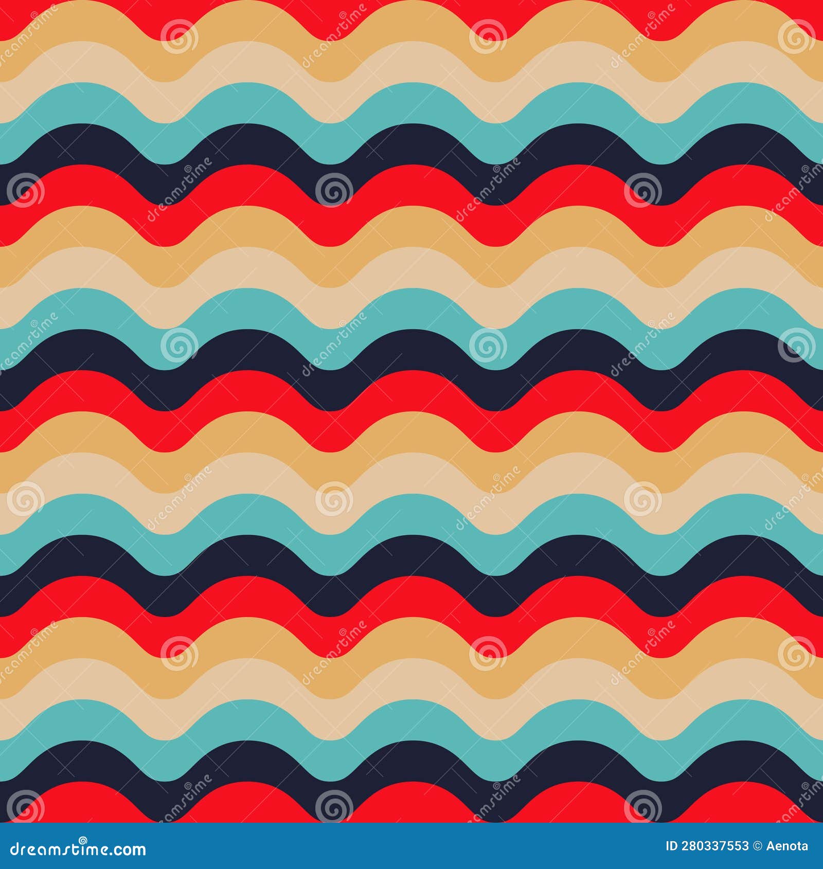 Repeating Vector Retro Pattern Stock Vector - Illustration of billowy ...