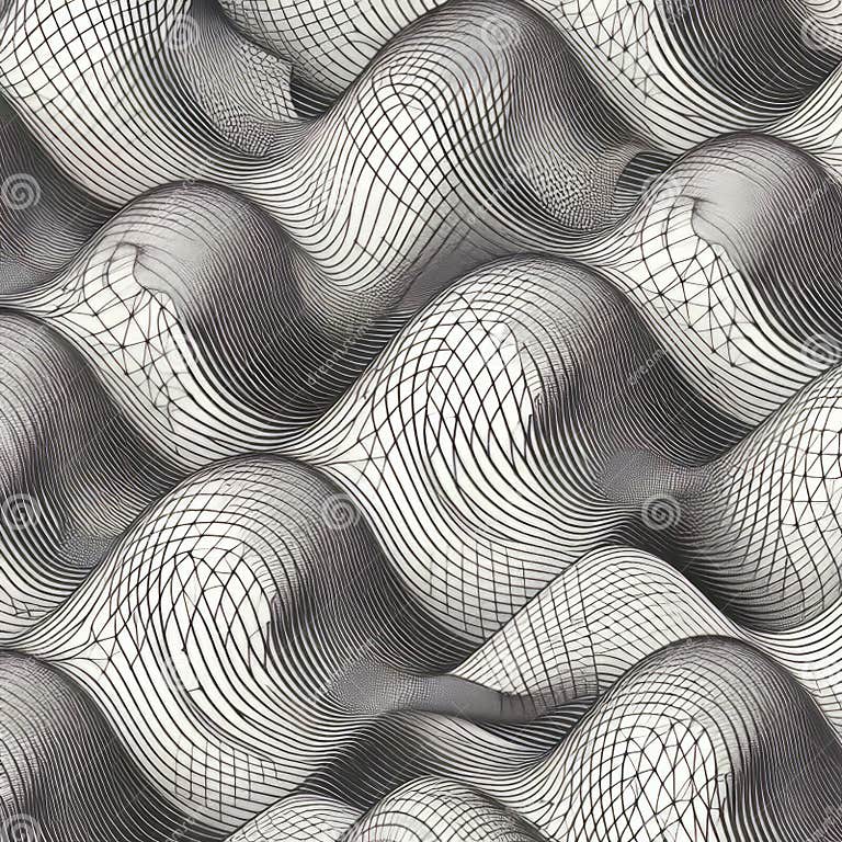 Repeating Wave Patterns Made from Geometric Lines and Shapes Con Stock ...