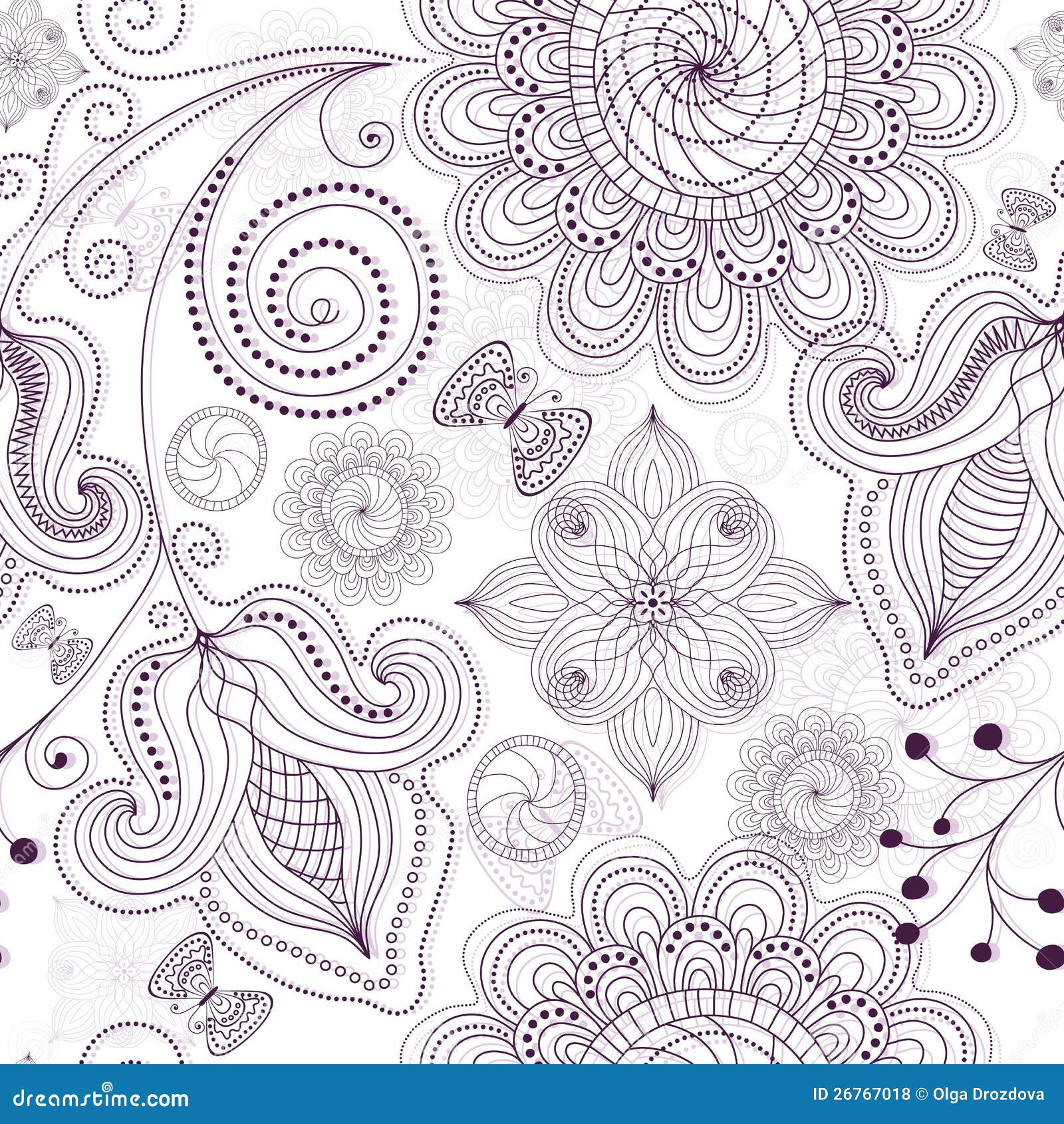 Repeating White Floral Pattern Stock Vector - Illustration of design ...