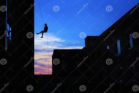 Repelling stock photo. Image of abandoned, repelling - 91293638