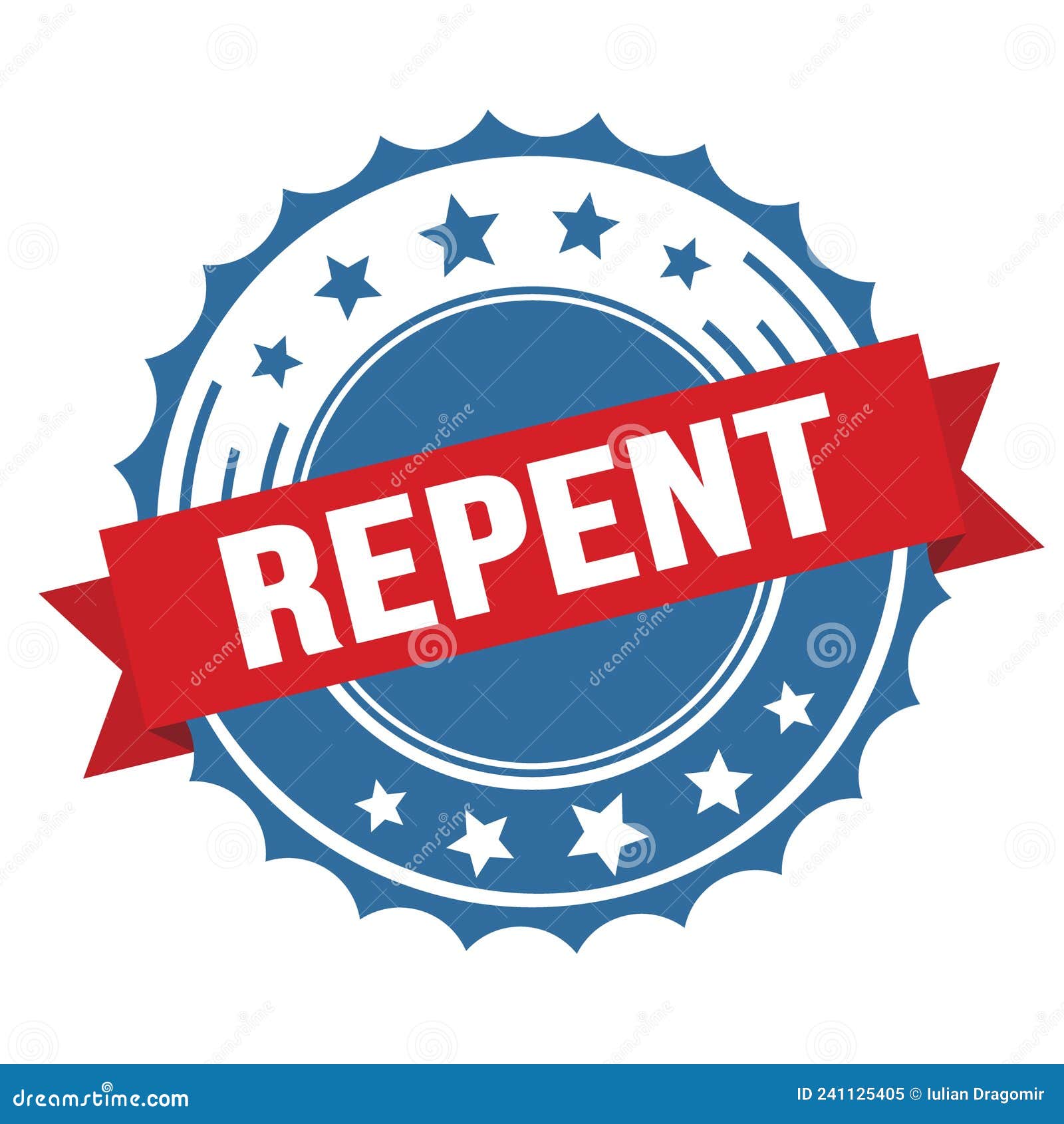 REPENT Text On Red Blue Ribbon Stamp Royalty-Free Stock Photo ...
