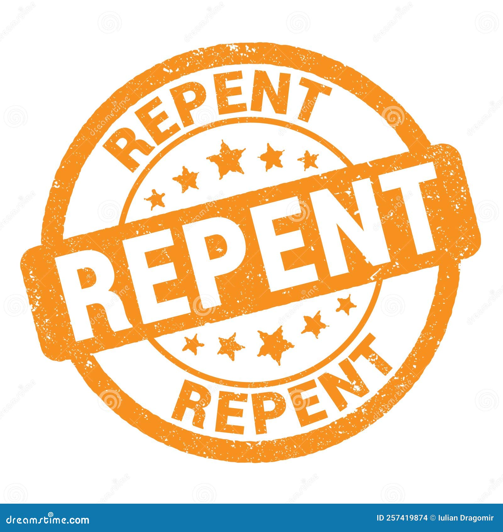 REPENT Text Written on Orange Stamp Sign Stock Illustration ...