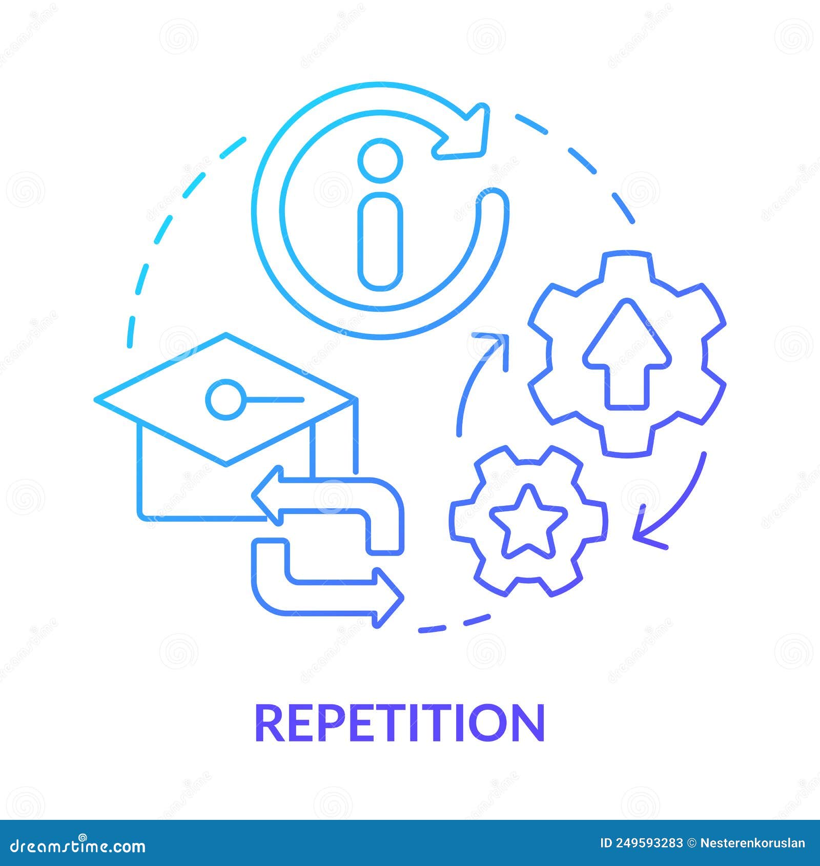 Repetition Blue Gradient Concept Icon Stock Vector - Illustration of ...