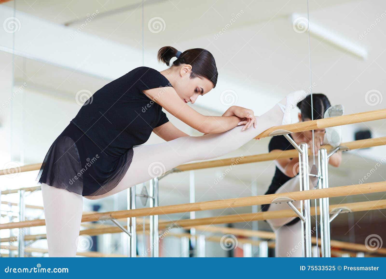 Repetition in Front of Mirror Stock Image - Image of ballerina, young ...
