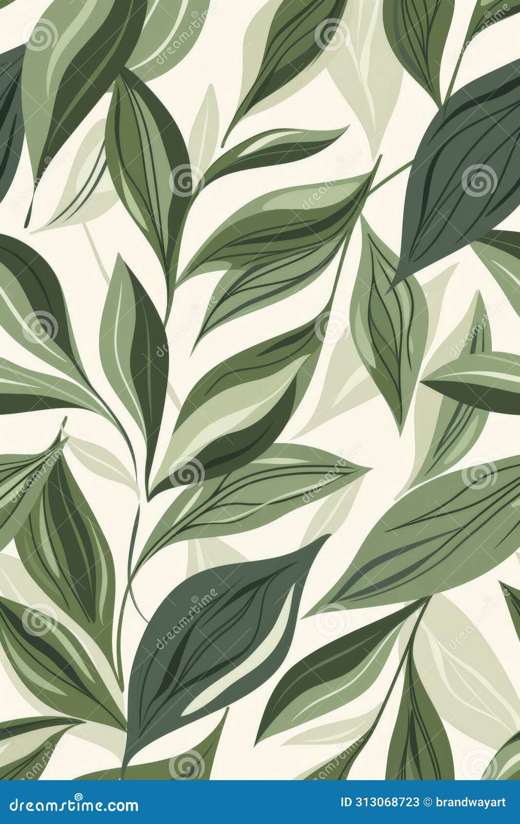 Pattern of Leaves on White Background Stock Illustration - Illustration ...
