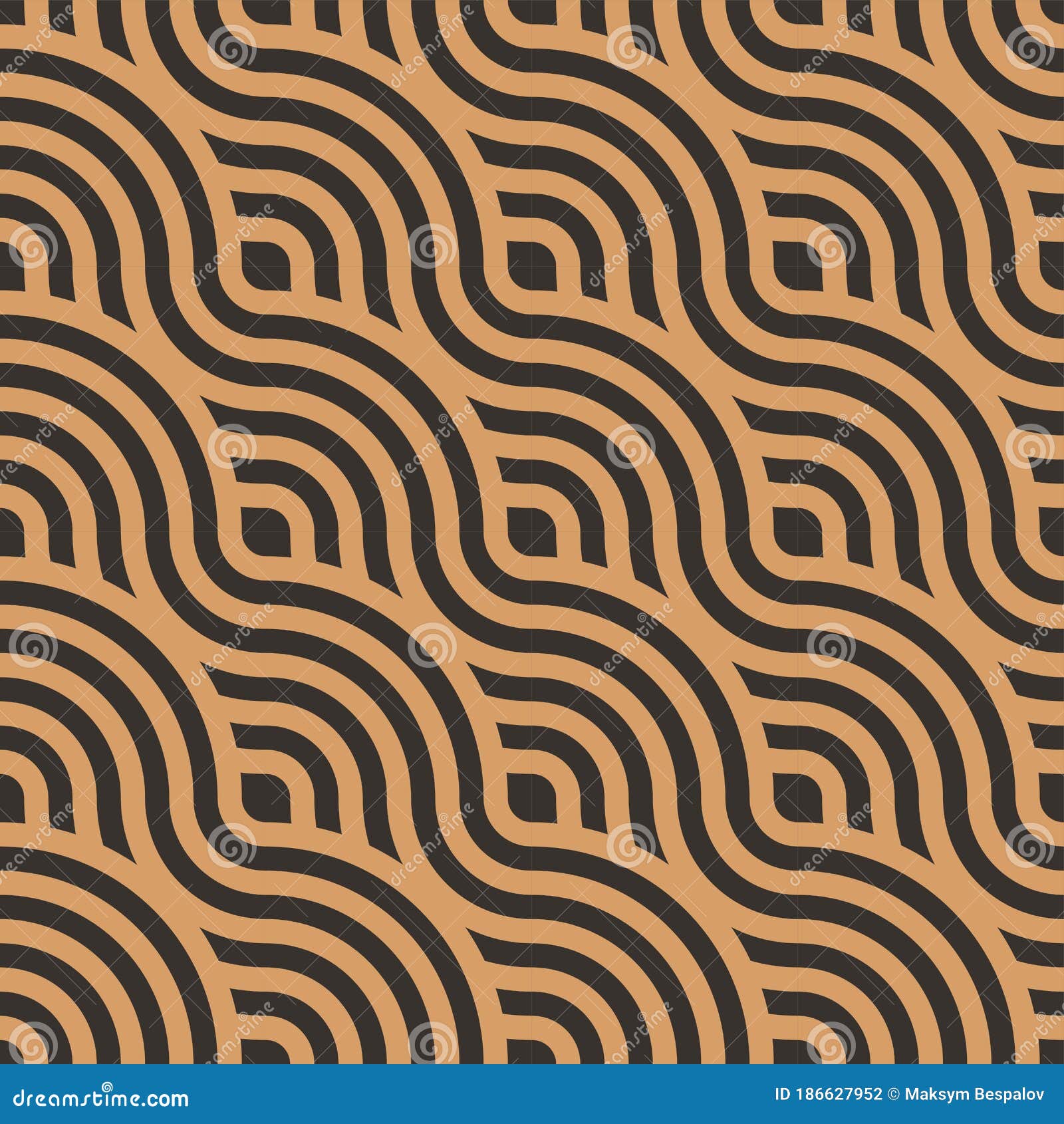 Repeat Creative Graphic Curved Swatch Pattern. Continuous East Vector ...