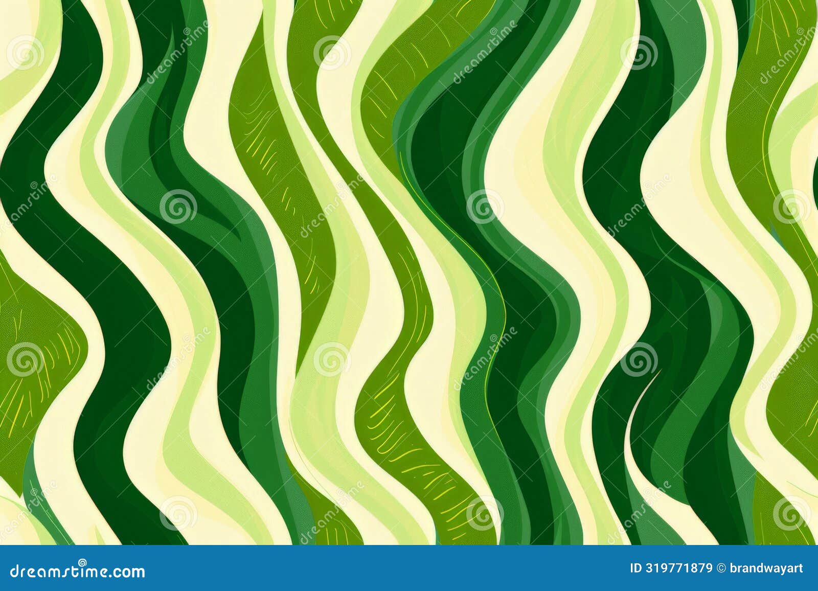 Green and White Wavy Pattern on White Background Stock Illustration ...