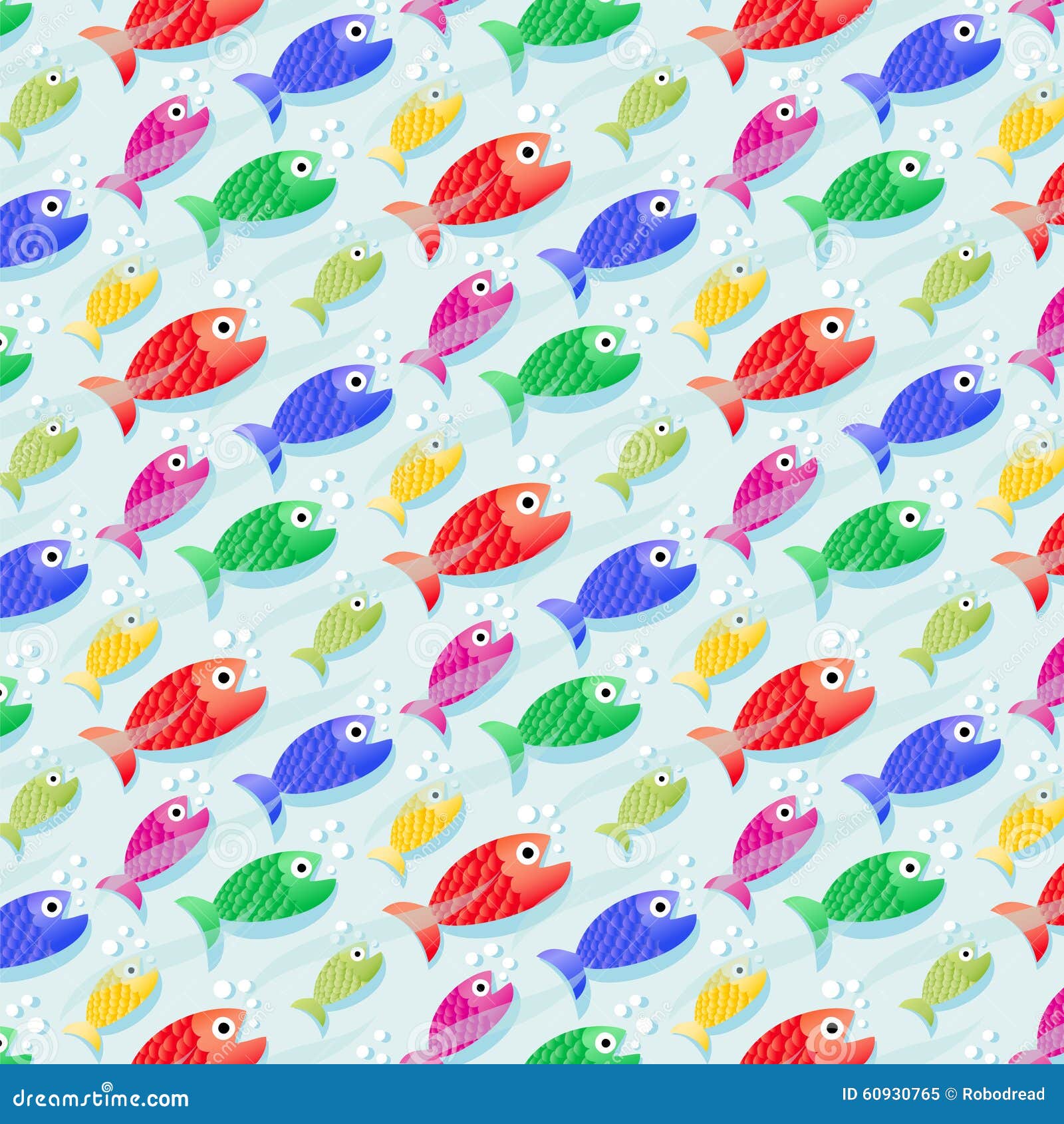 Repetitive Pattern Background with Fish Stock Vector - Illustration of ...