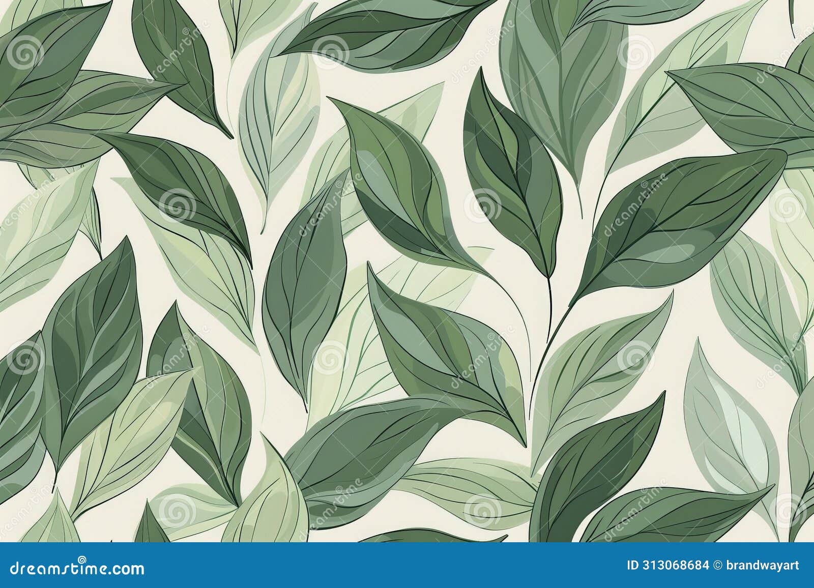 Green Leafy Pattern on White Background Stock Illustration ...