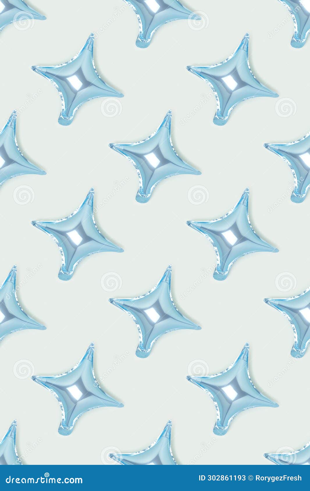 Repetitive Pattern Made of Air Star Balloons on a Blue Background ...