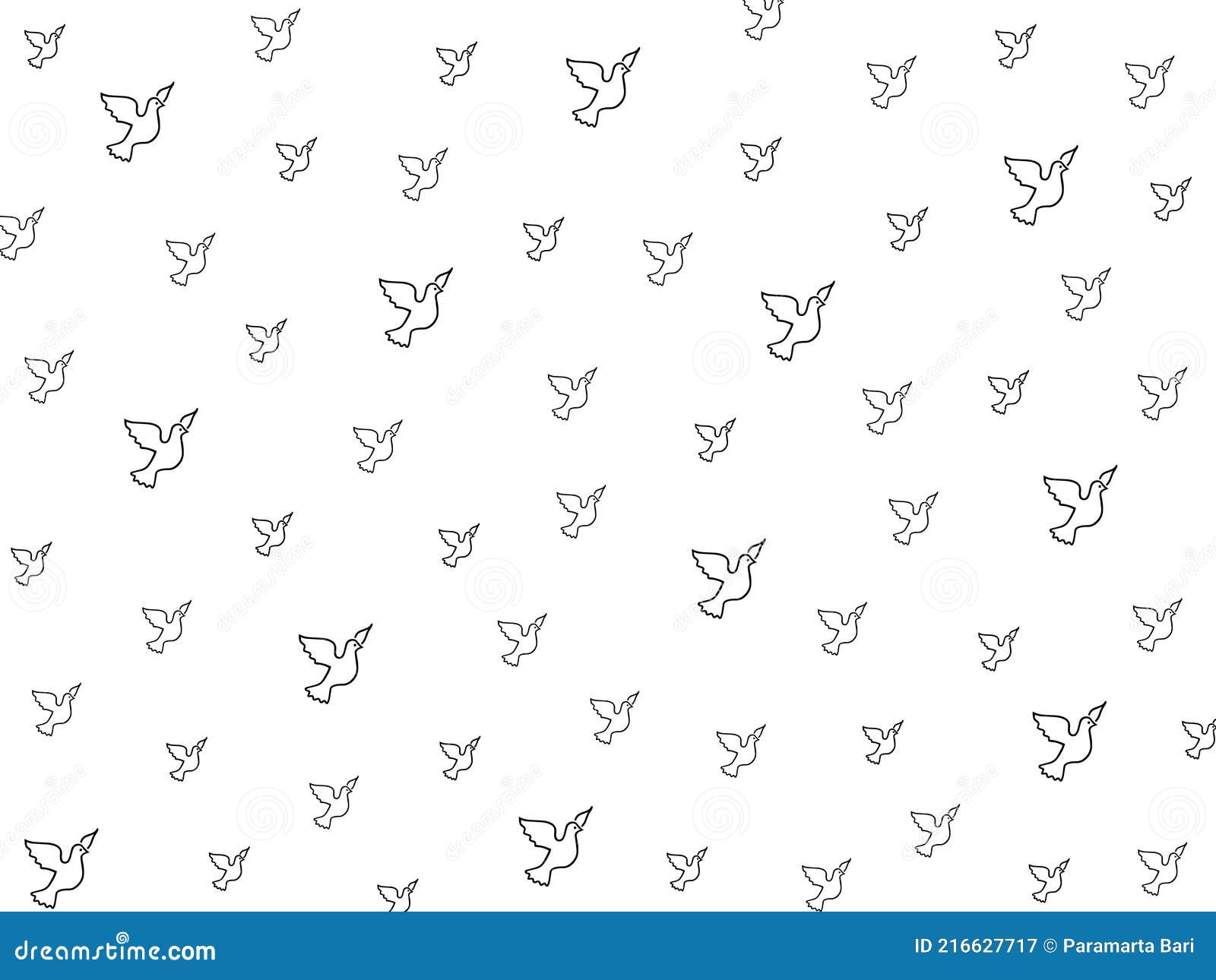The Repetitive Pattern of the Outline Pigeon Stock Illustration ...