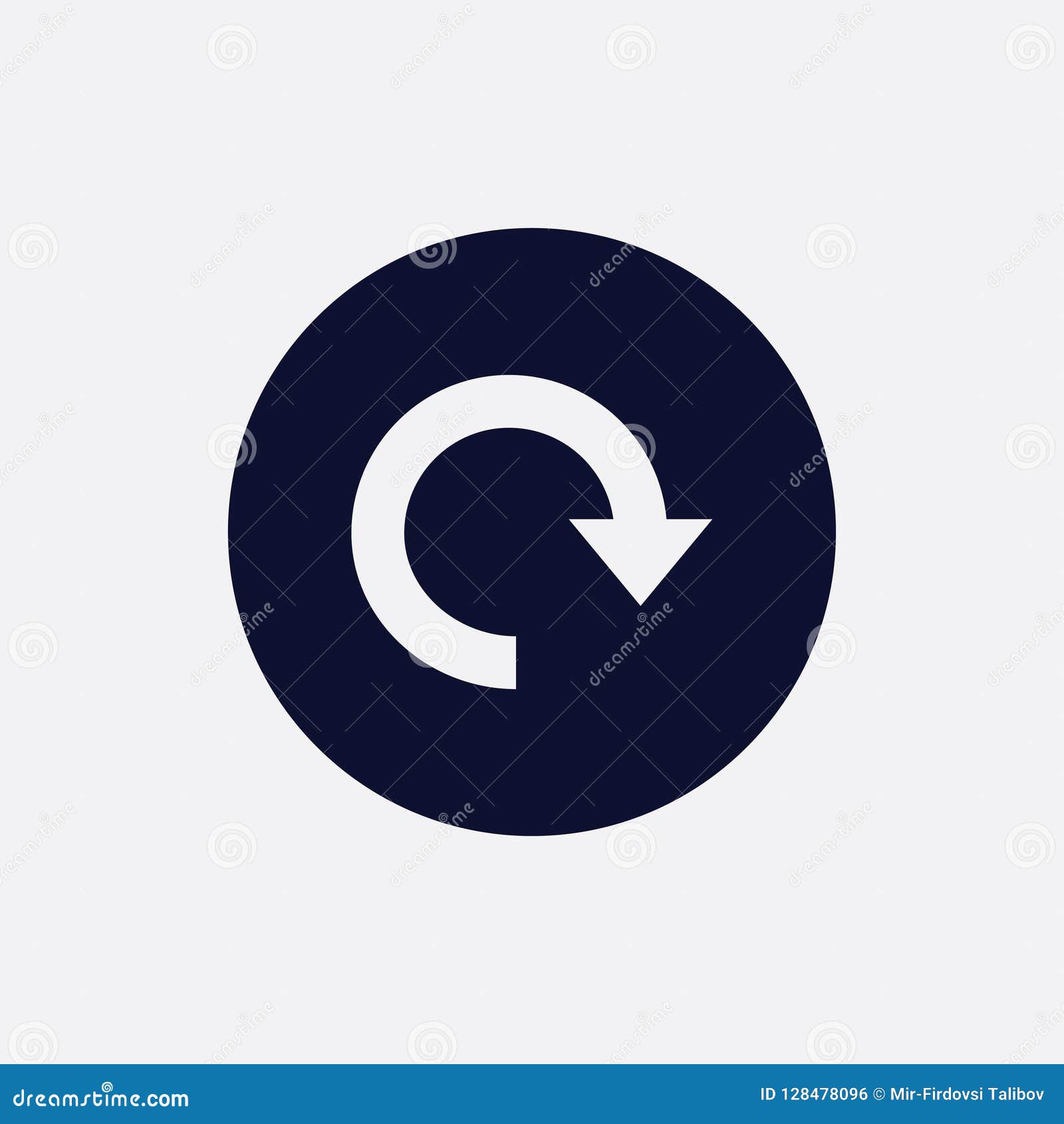 Repita El Icono, Ejemplo Del Vector Icono Redondo Plano Stock de ...