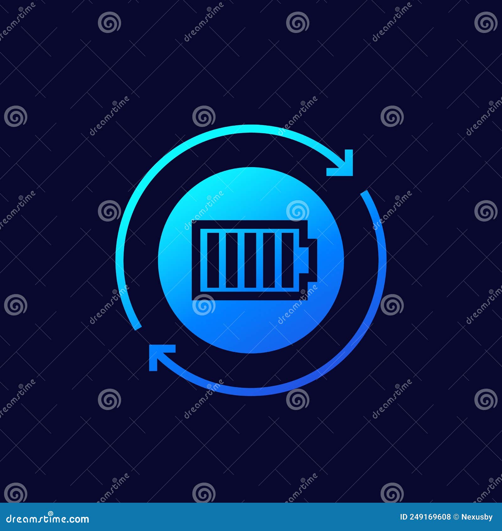 Replace Battery Icon on Dark Stock Vector - Illustration of battery ...