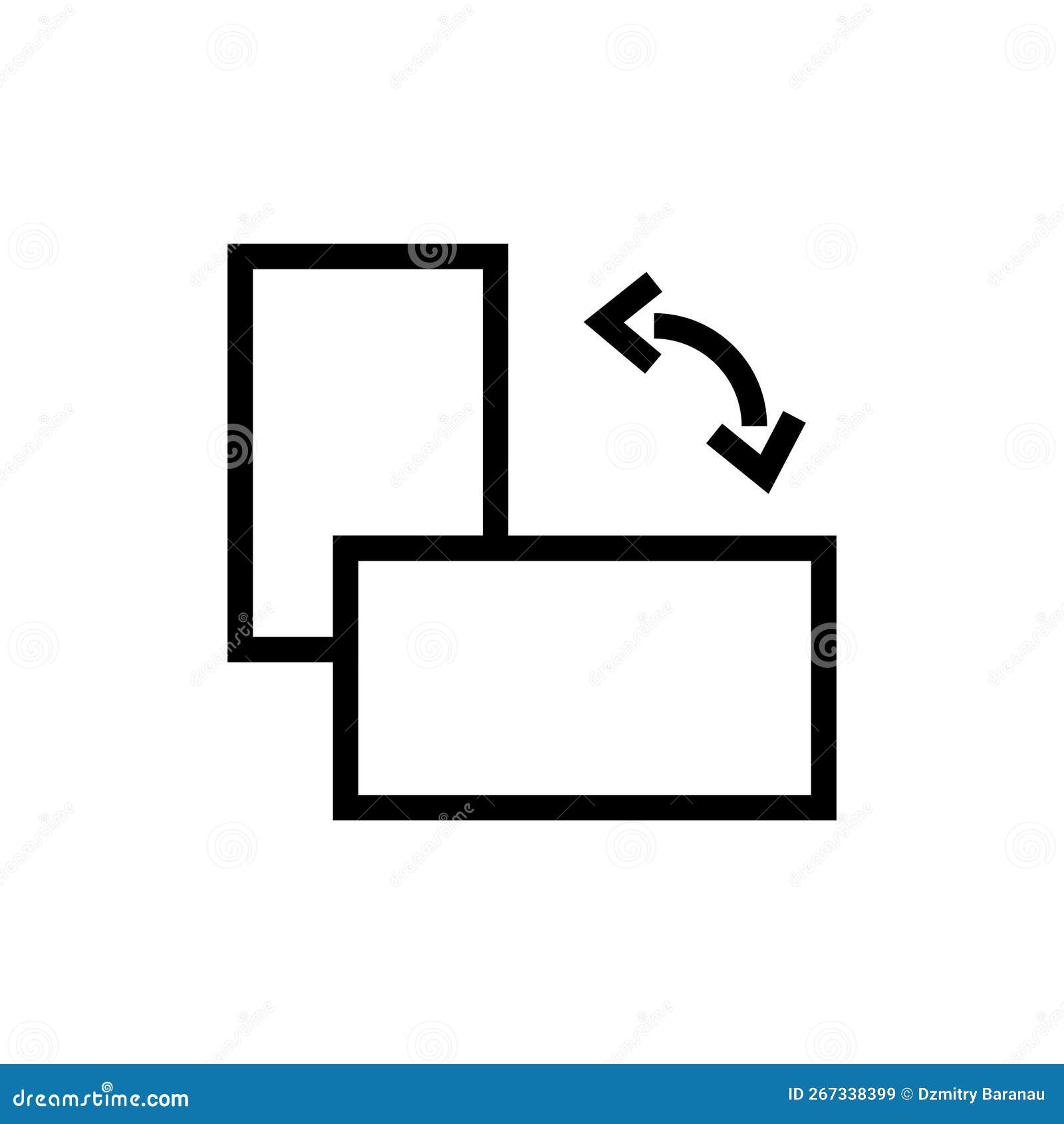 Replace Icon Line Isolated on White Background. Black Flat Thin Icon on ...