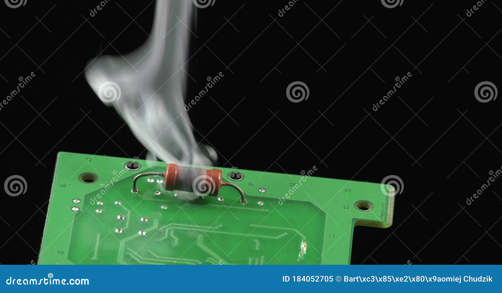 Electronic Circuit Shorted on Resistor on PCB Stock Video - Video of ...