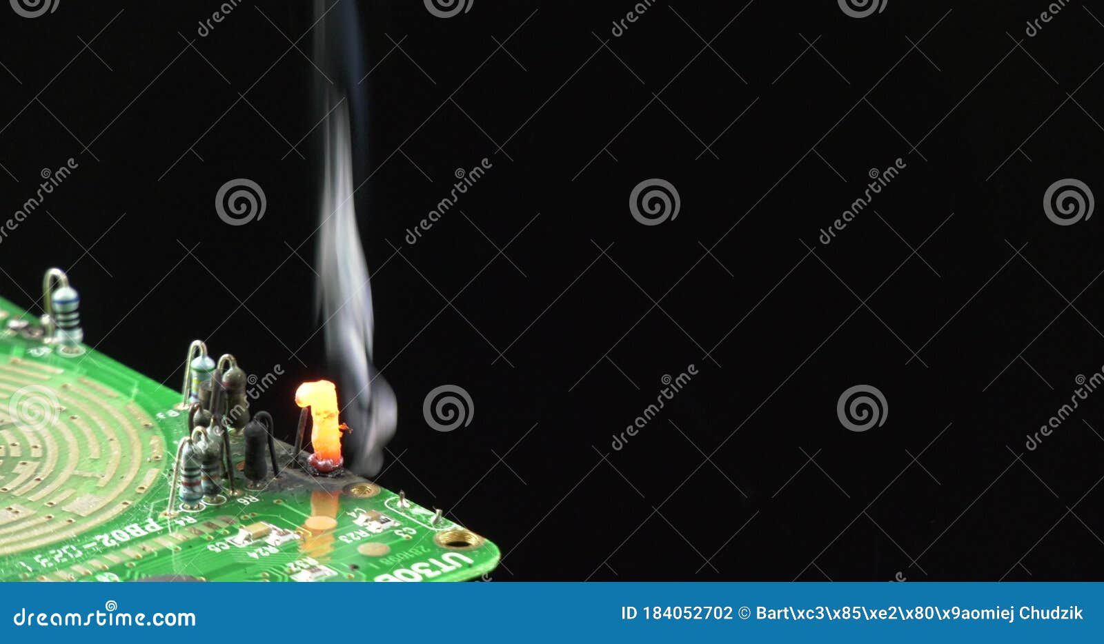 Electronic Circuit Shorted on Resistor on PCB Stock Footage - Video of ...