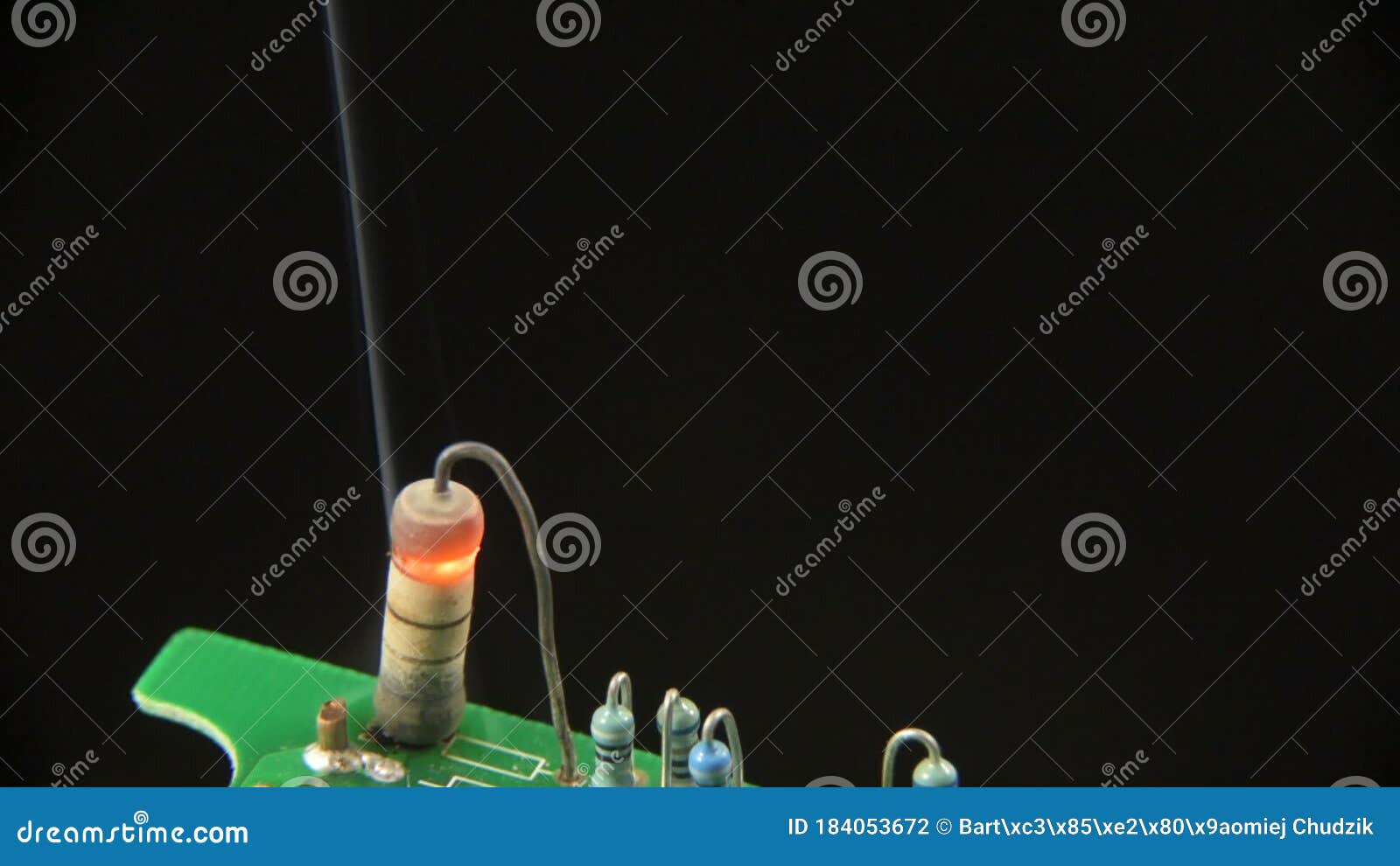 Electronic Circuit Shorted on Resistor on PCB Stock Footage - Video of ...