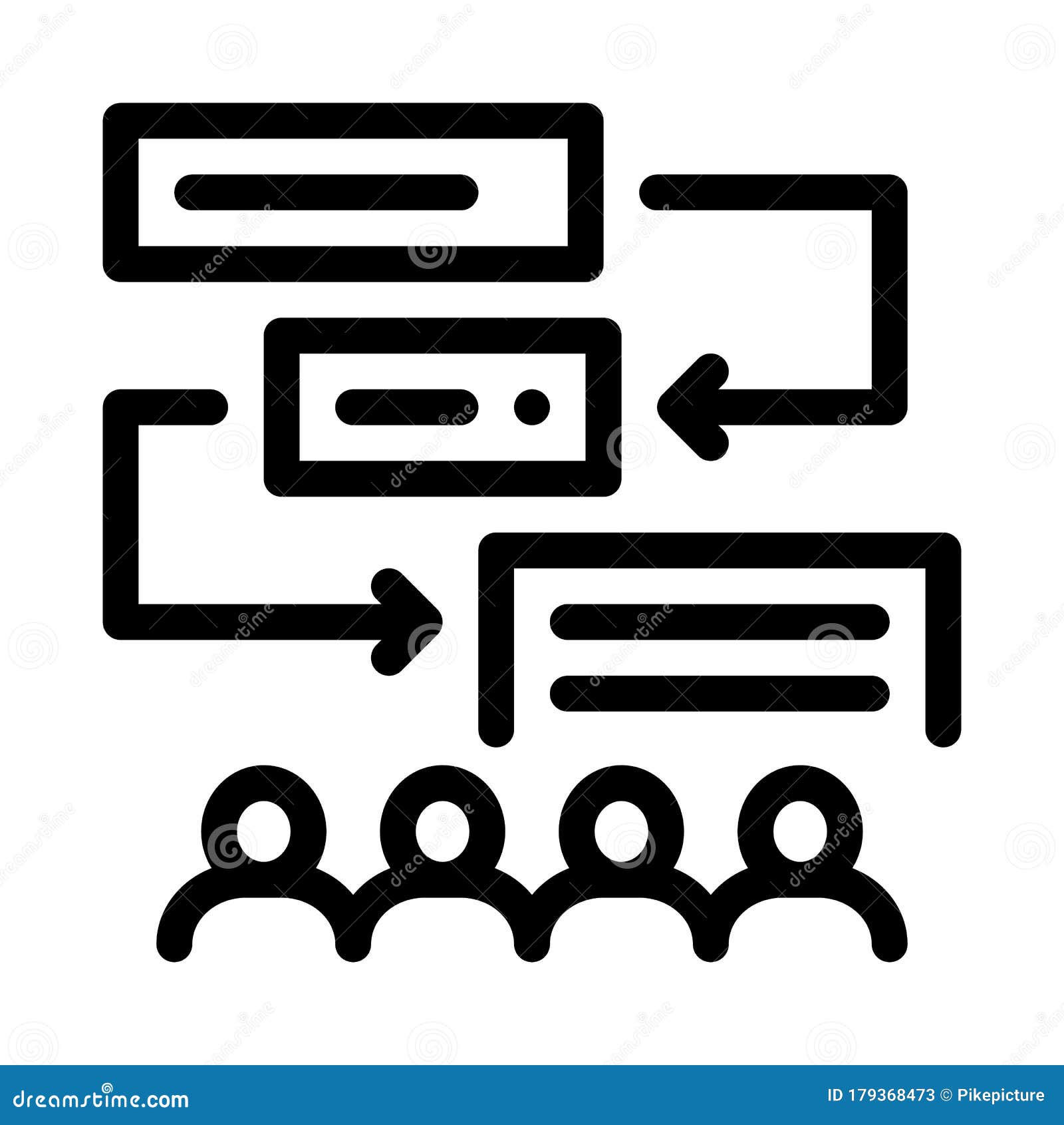 Replacement Components Of Algorithm Icon Vector Outline Illustration