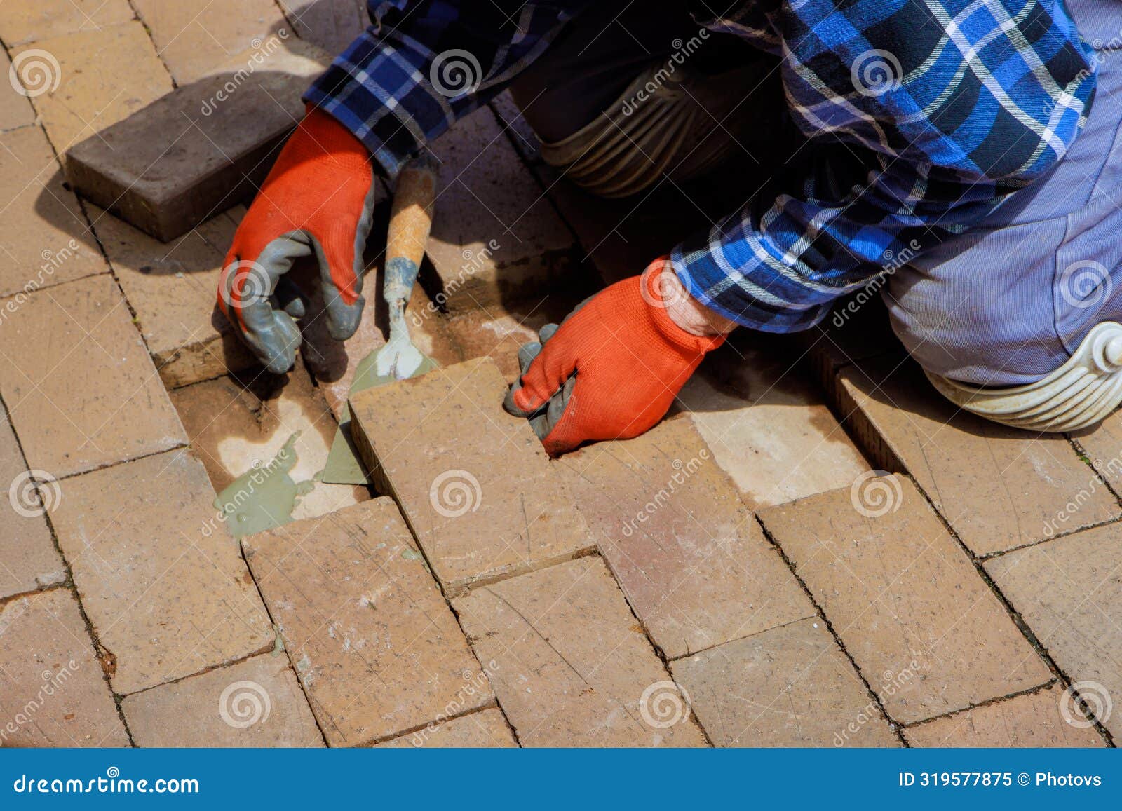 Replacement Damaged Brick Path is Process of Rebuilding a Damaged ...