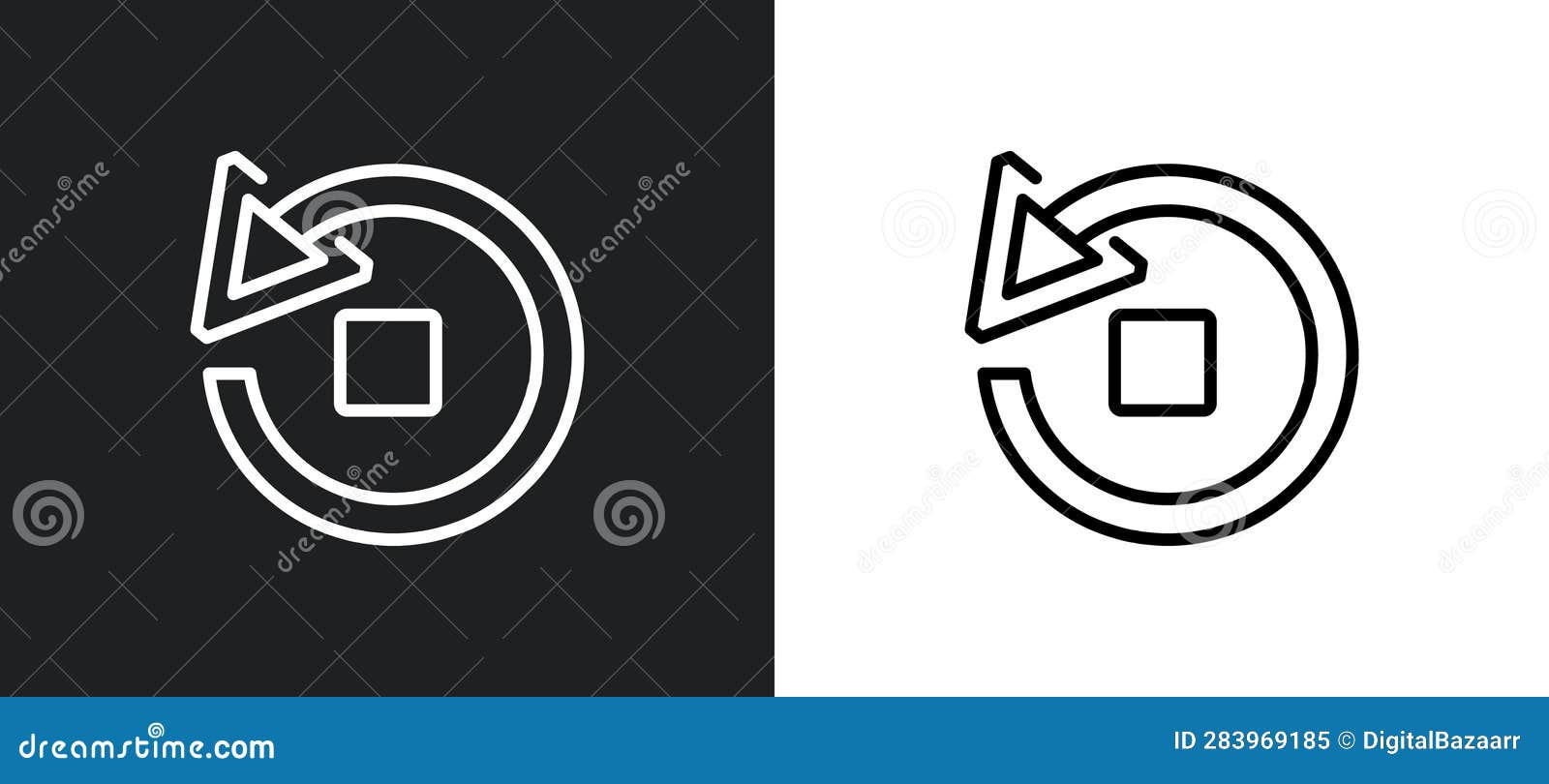 Replacement Outline Icon in White and Black Colors. Replacement Flat ...