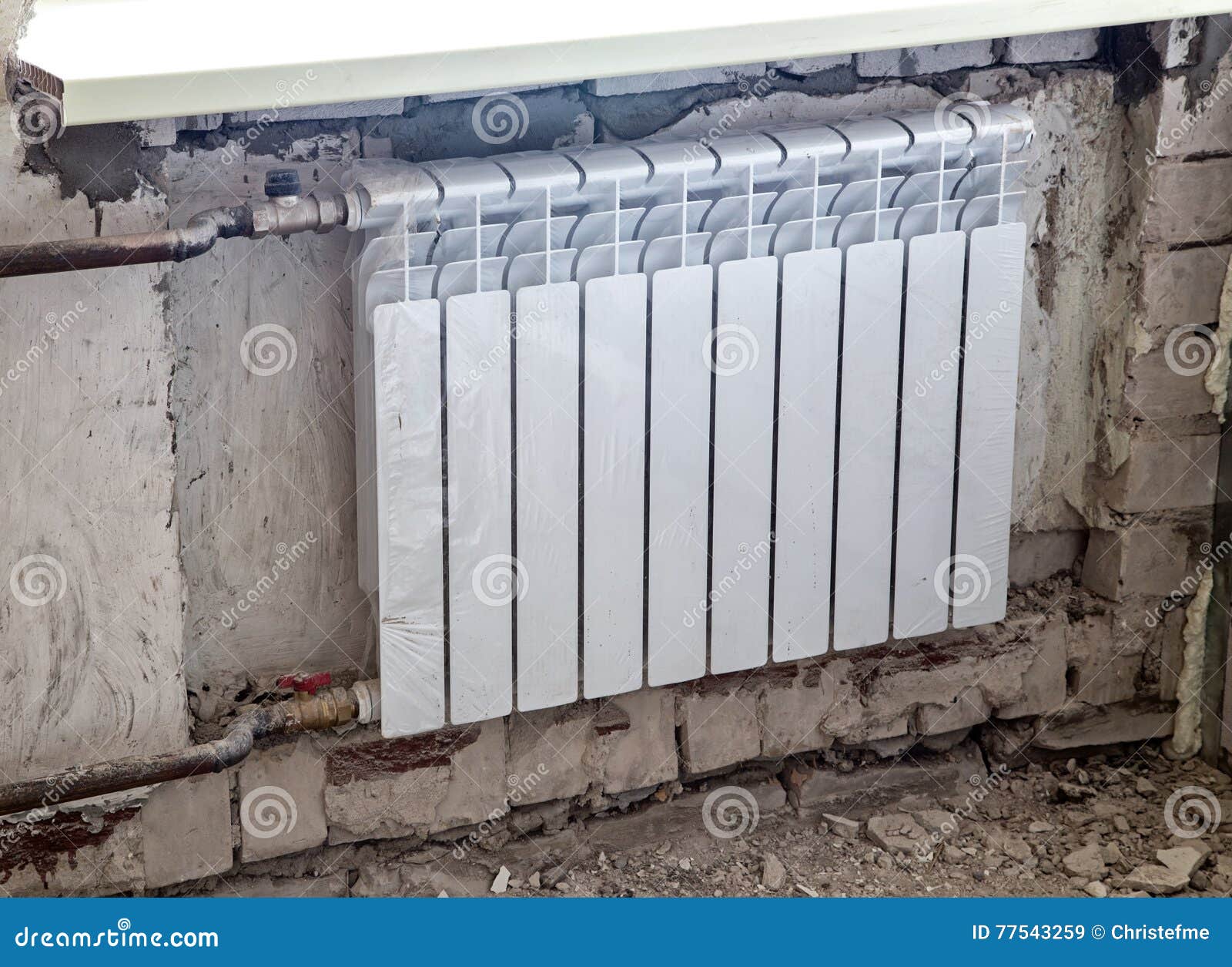 Replacement Radiator Battery during Overhaul Stock Image - Image of ...