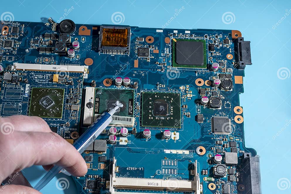 Replacement of Thermal Paste in the Cooling System on the Laptop Stock ...