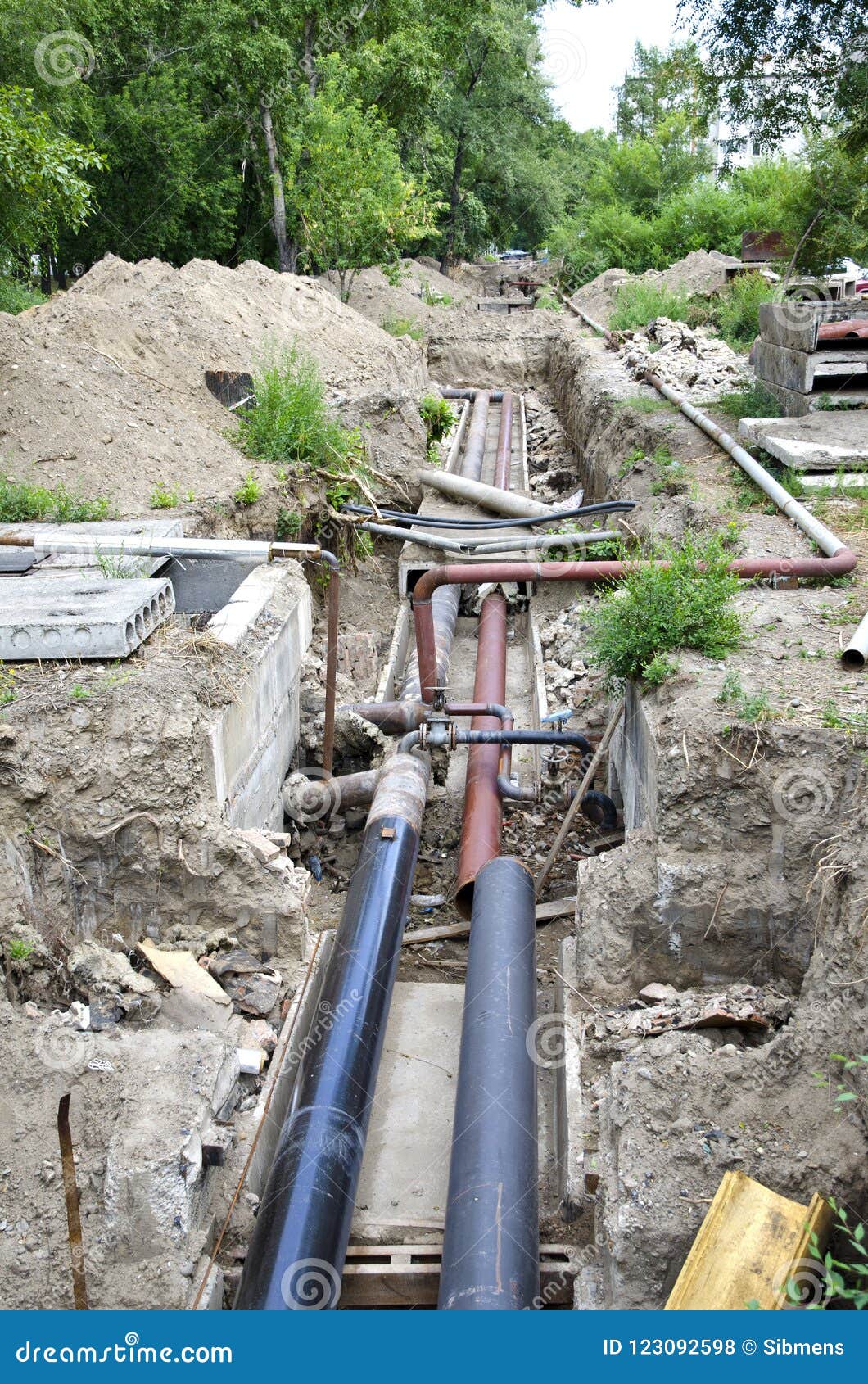 Underground Pipeline With Valves And Flanges Royalty-Free Stock Image ...