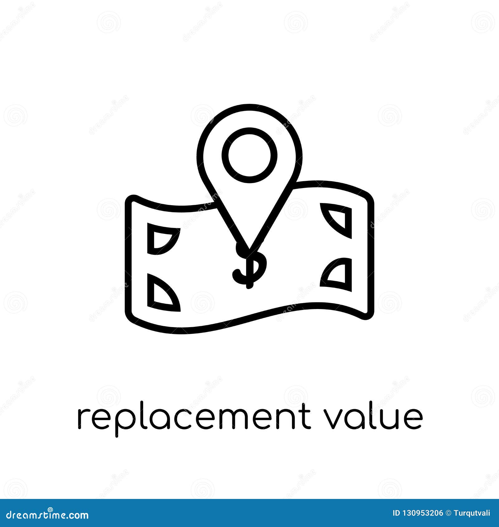 Replacement Value Vector Icon On White Background. Flat Vector ...