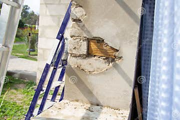 Replacement of Window Blocks, Wall without Window Frame, Staircase ...