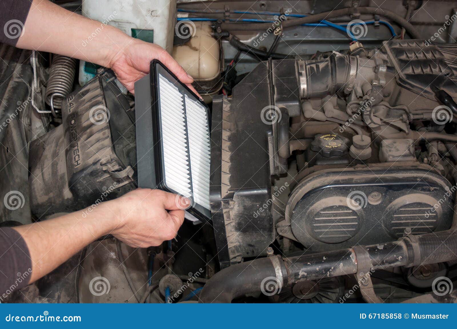 Replacing the Air Filter Car Stock Photo - Image of mechanical ...