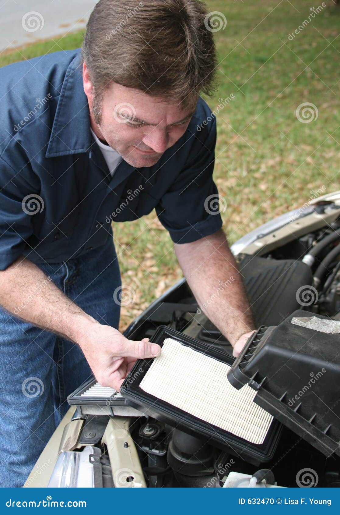 Replacing Auto Air Filter stock photo. Image of engine - 632470