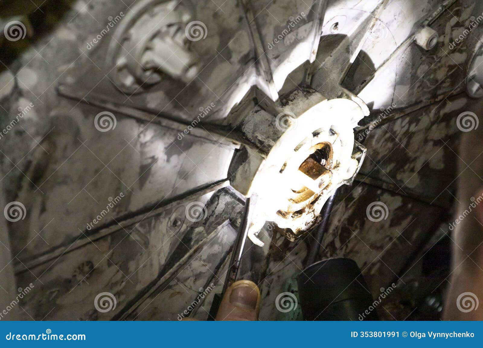 Replacing Bearings on a Washing Machine Stock Image - Image of ...