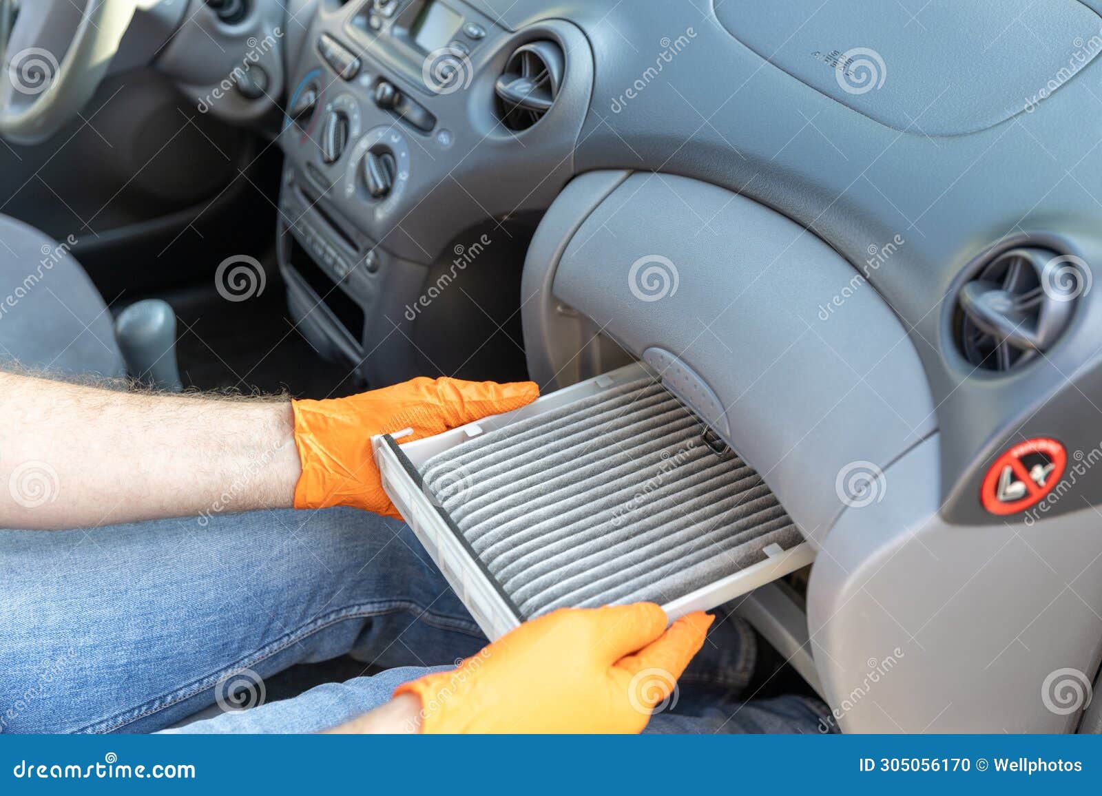Replacing Cabin Air Filter for a Car Stock Photo - Image of dust ...