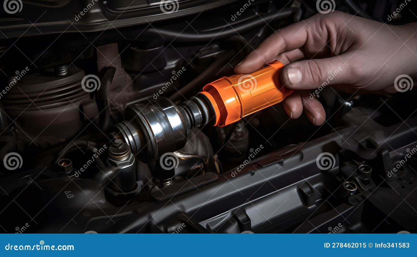 Replacing a Car Fuel Pump with a Socket Set and a New Fue Generative AI ...