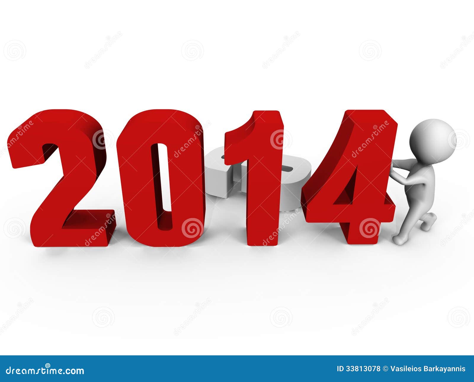 Replacing Numbers To Form New Year 2014 - a 3d Ima Stock Illustration ...