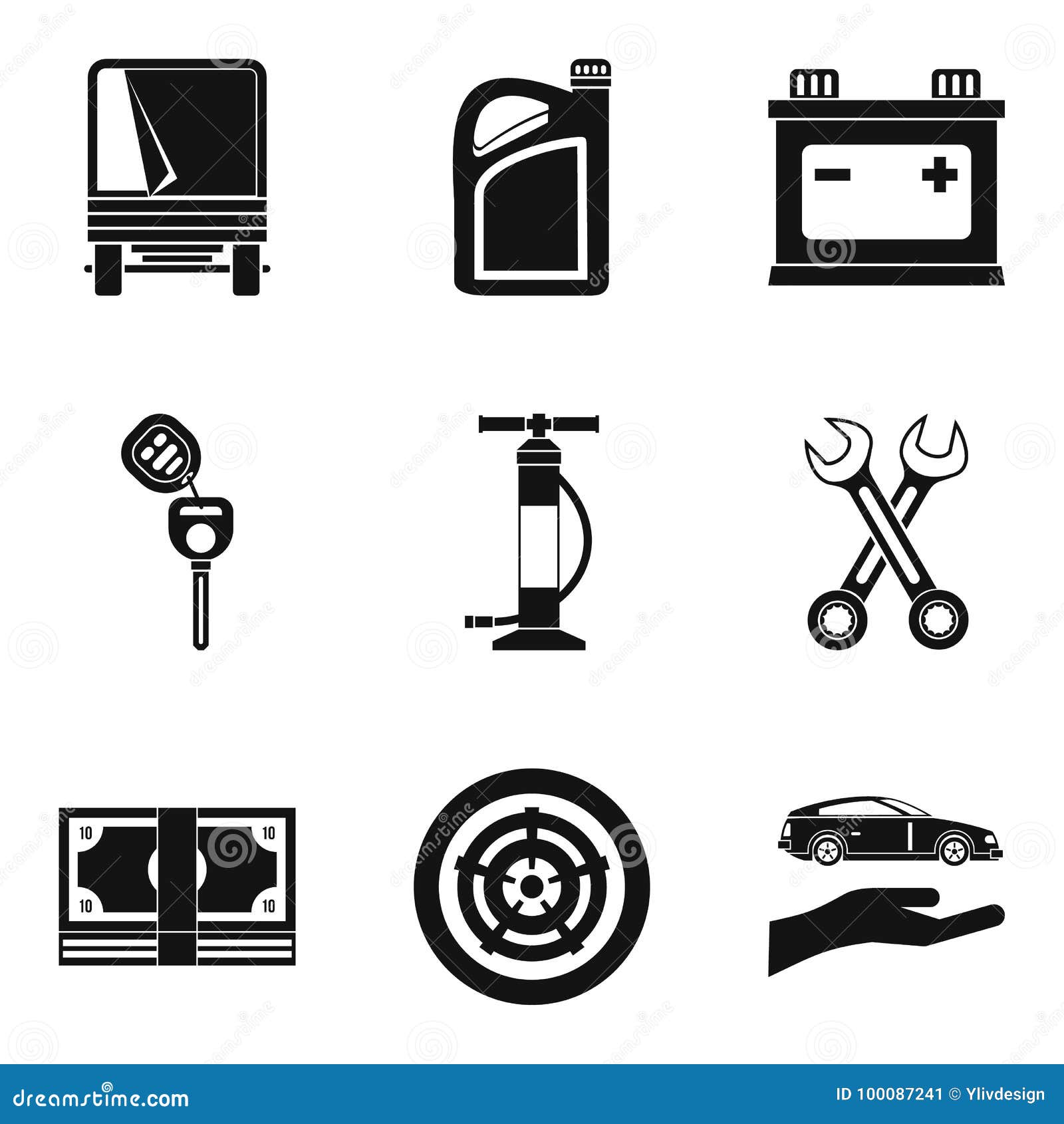 Replacing Part Icons Set, Simple Style Stock Vector - Illustration of ...