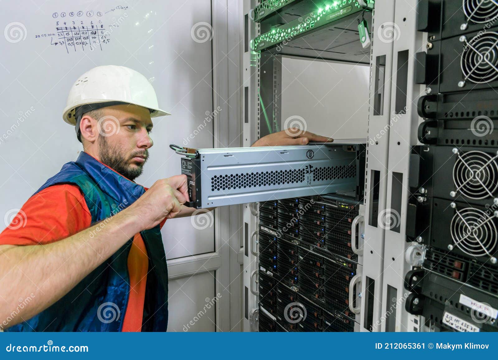 . Replacing the Power Module in the Server Room Rack. Maintenance of ...