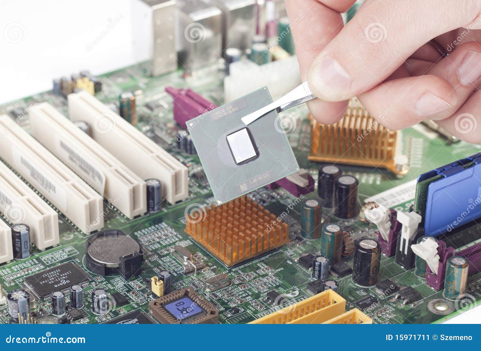 Replacing processor stock image. Image of processing - 15971711