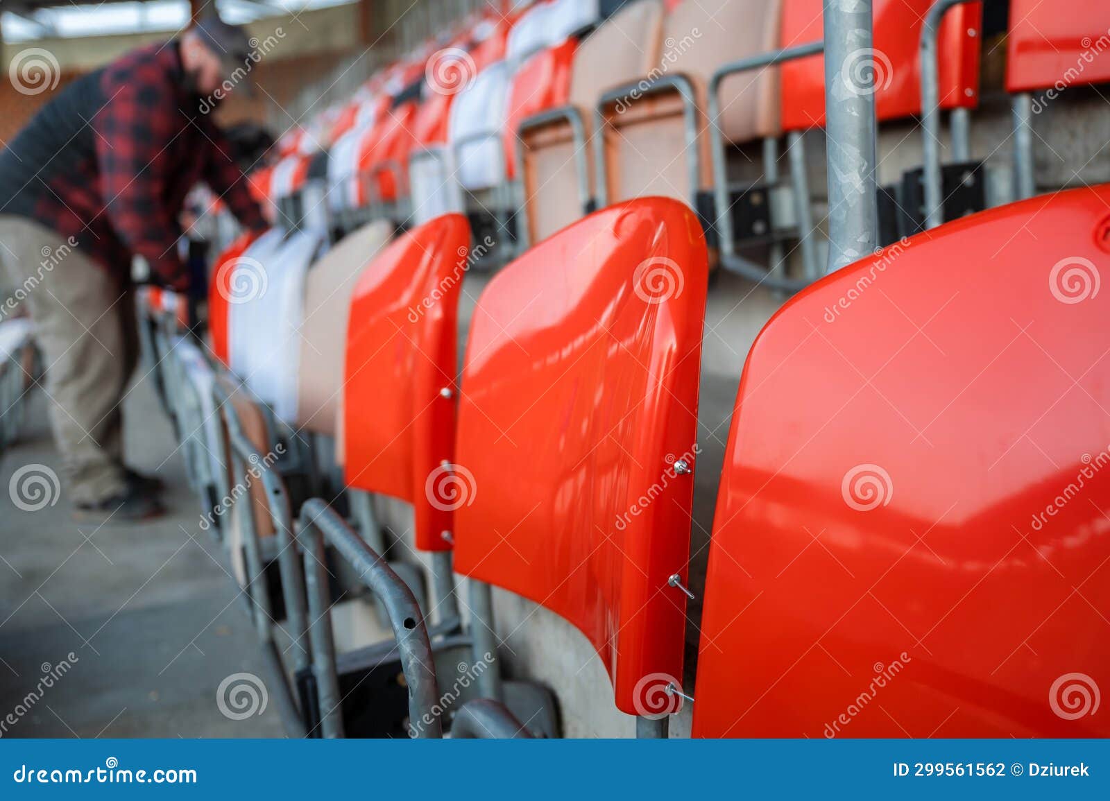 Replacing Seats at the Stadium Stock Photo - Image of stadium, color ...