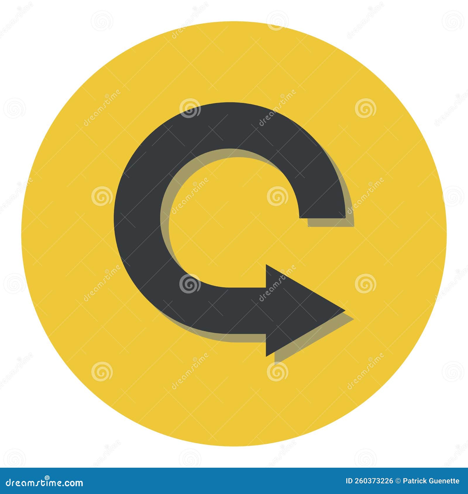 Replay button, icon stock vector. Illustration of button - 260373226