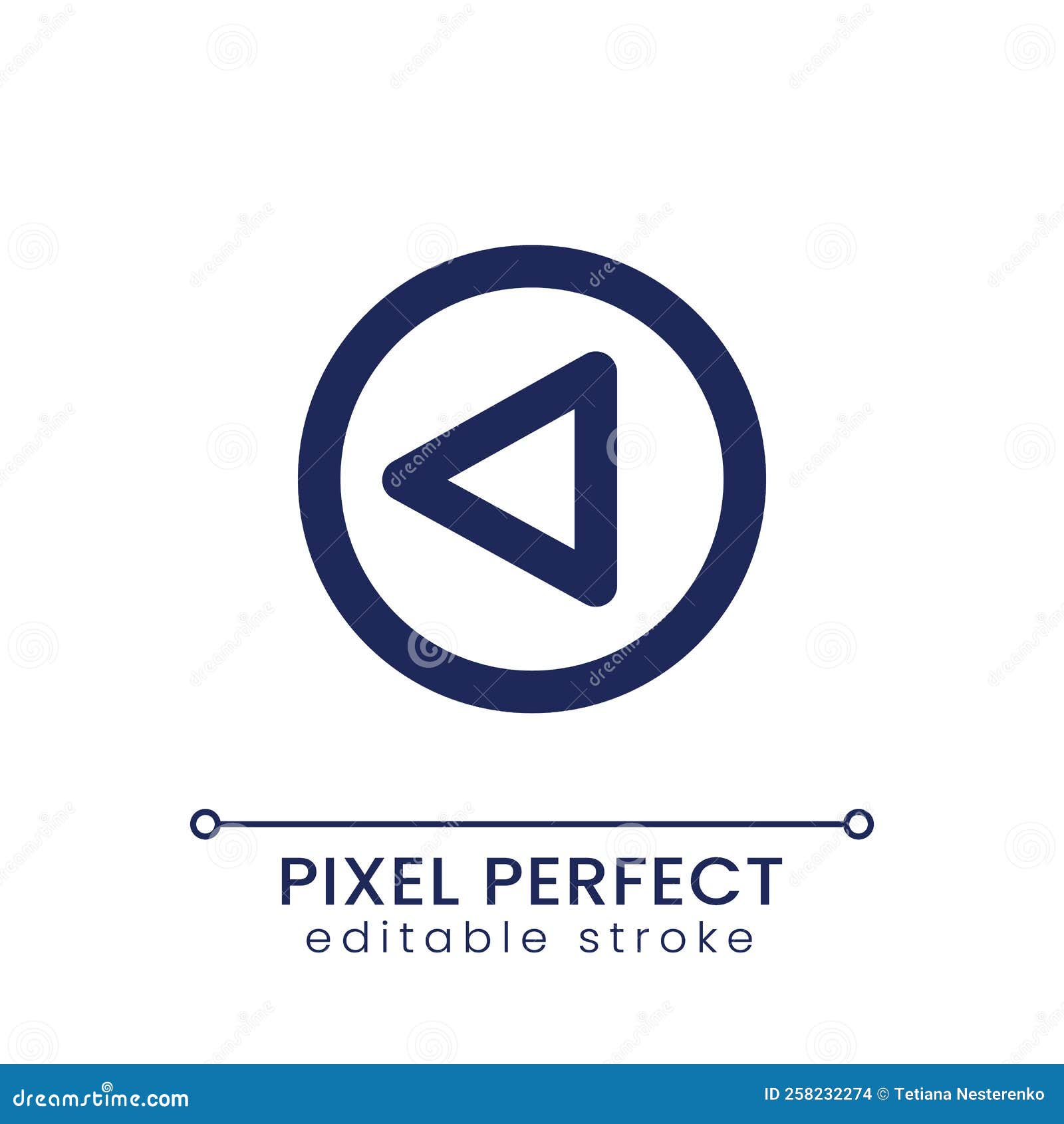 Replay Button Pixel Perfect Linear Ui Icon Stock Vector - Illustration of interface, backward ...