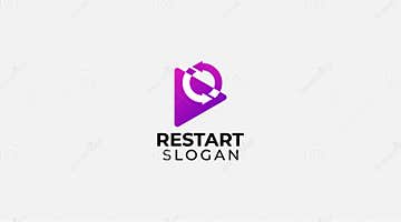 Replay Icon Like Video Play Button Logo Design Vector Stock Vector ...