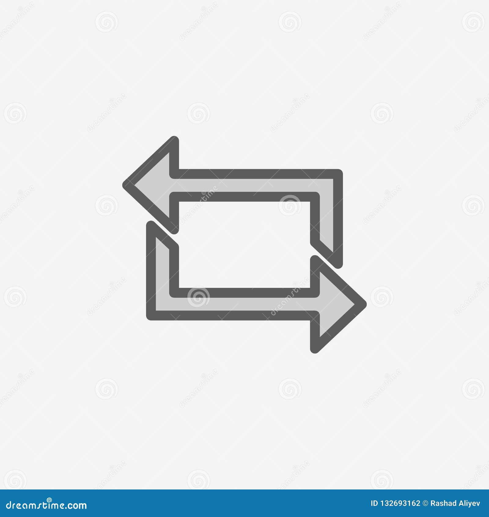 Replay Mark Field Outline Icon. Element of 2 Color Simple Icon Stock ...