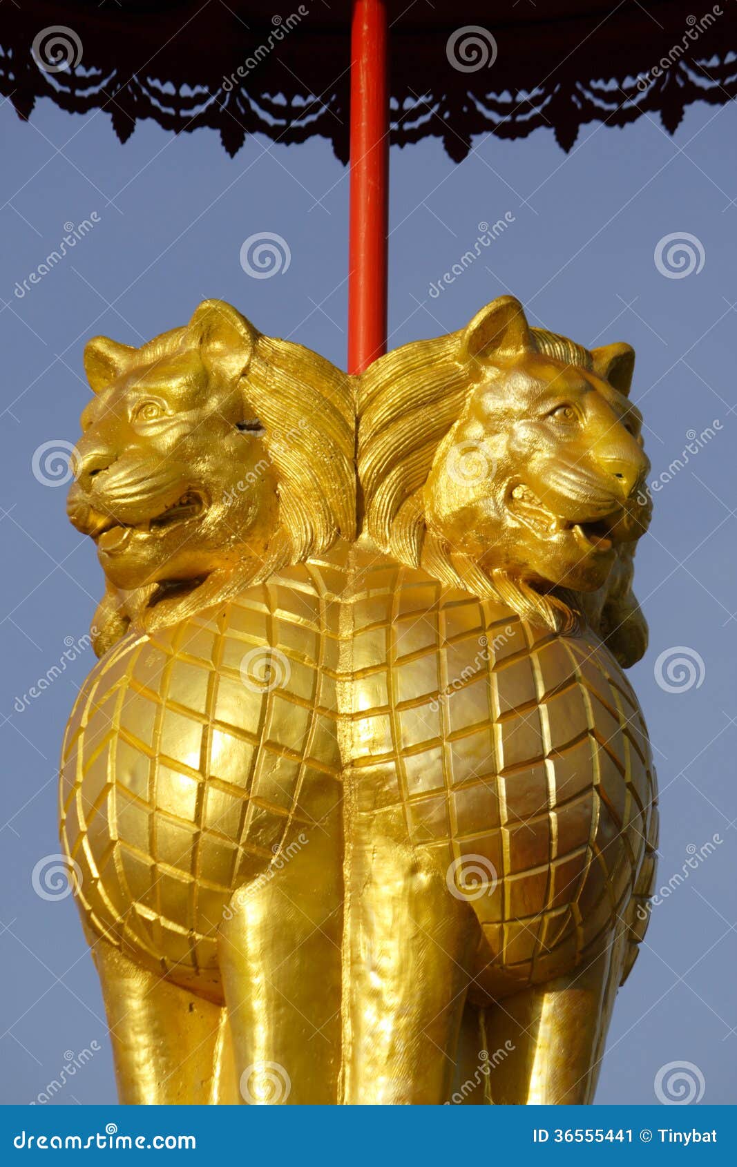 A Replica of Ashoka Pillars in a Temple in Thailand Stock Image - Image ...